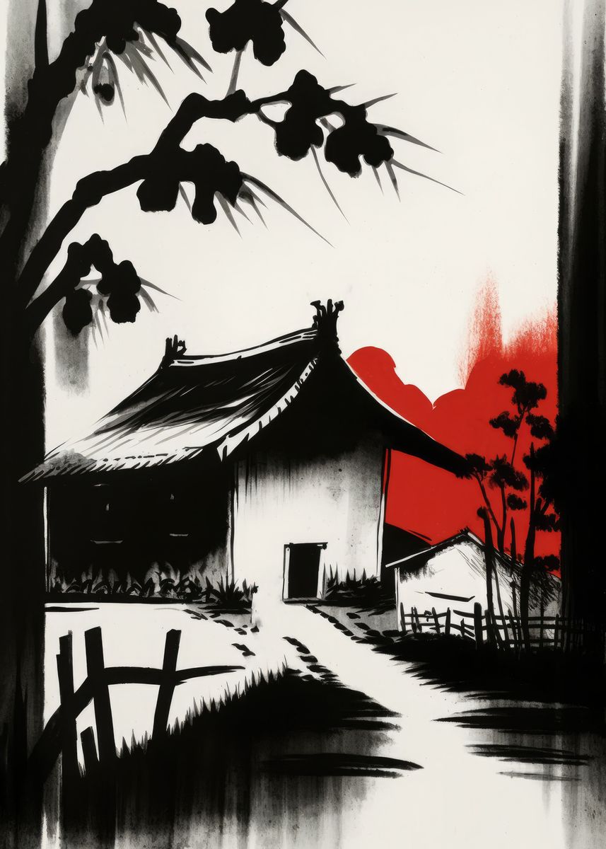 'Japanese Farm' Poster by Mitoka | Displate