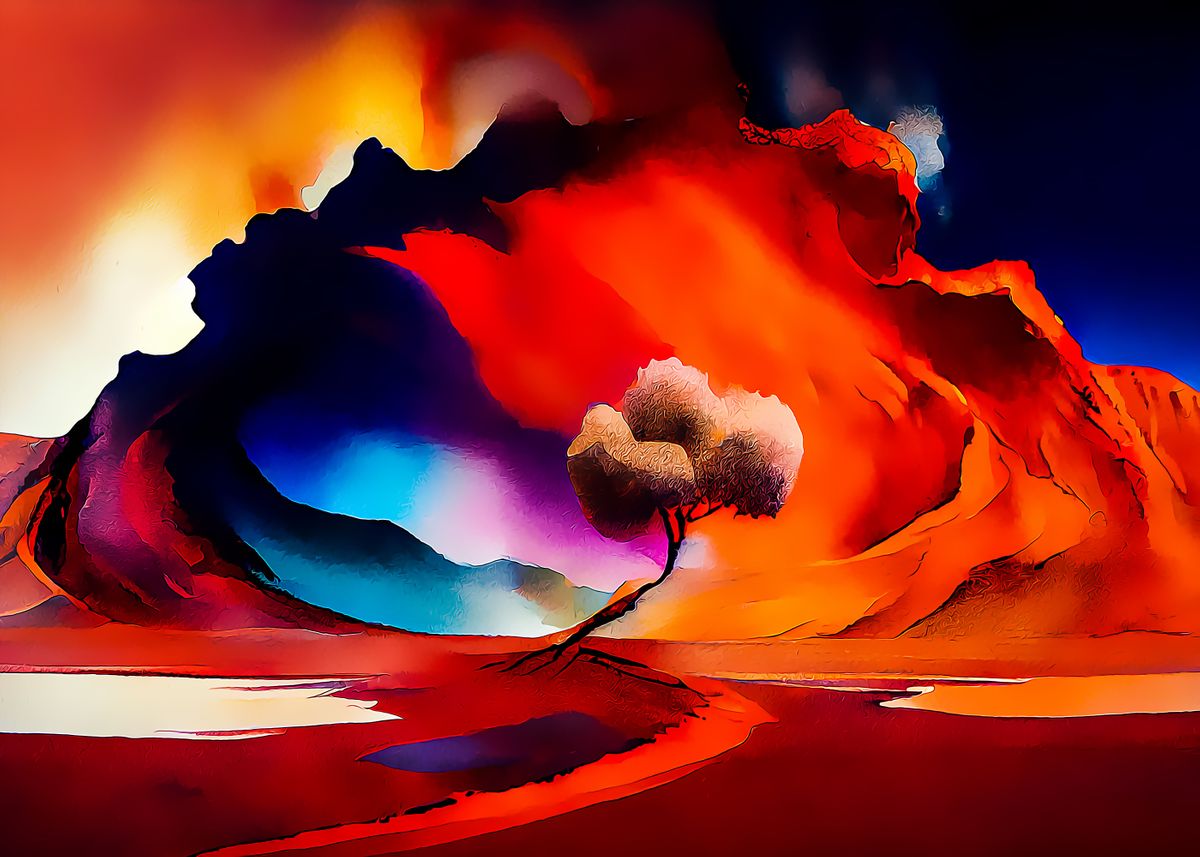 'Landscape Painting' Poster by Tona Arts | Displate