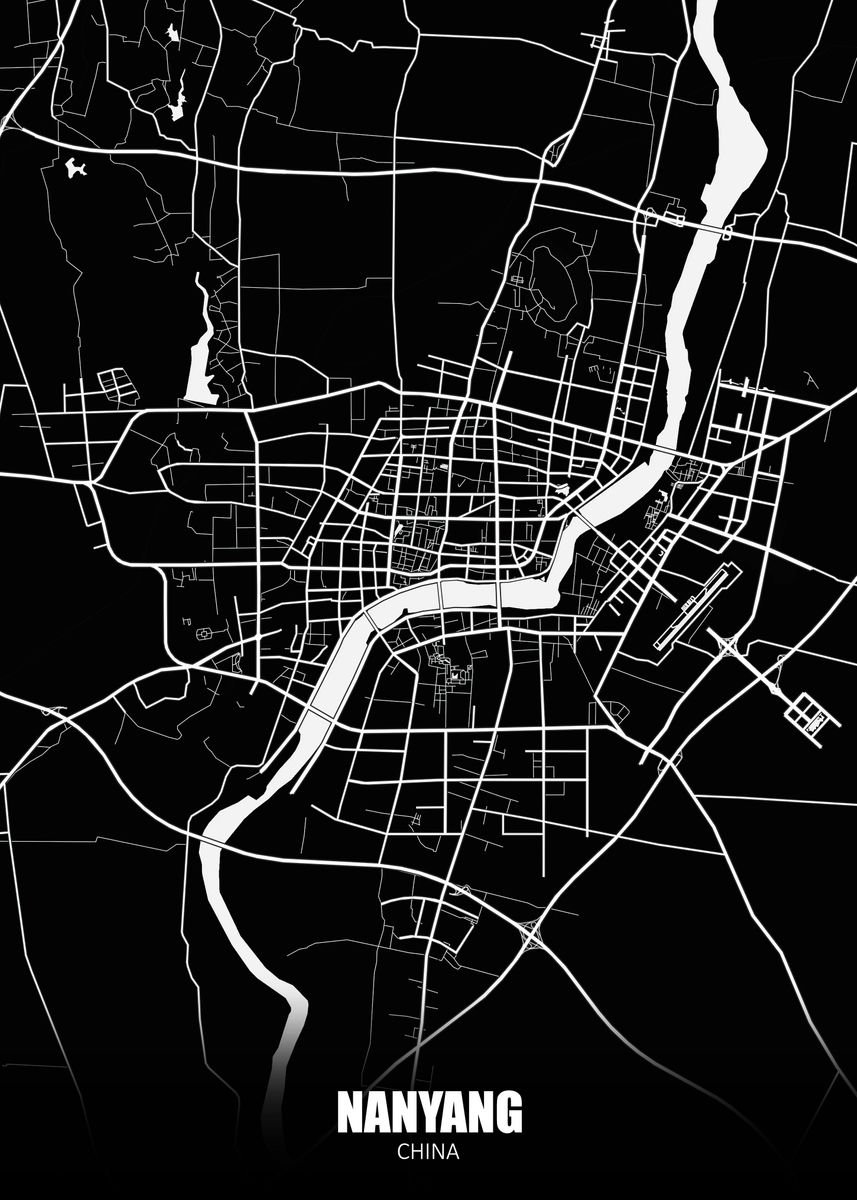 'Nanyang China Dark Map' Poster, picture, metal print, paint by Zake ...