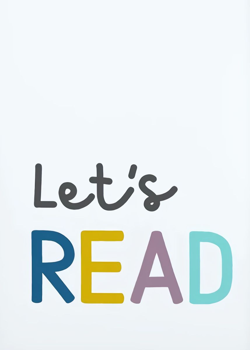 'Lets Read' Poster, picture, metal print, paint by Lois Albert | Displate