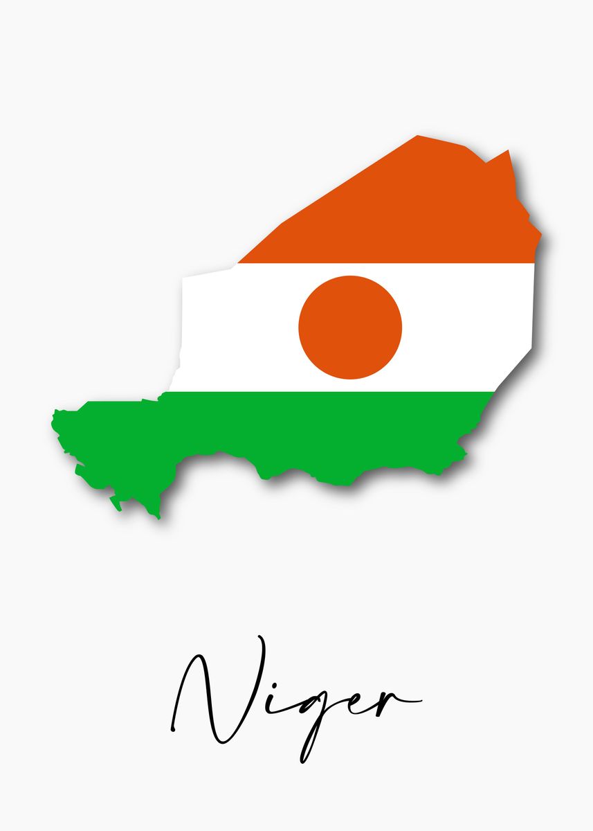 'Niger Country Map Flag' Poster, picture, metal print, paint by ...
