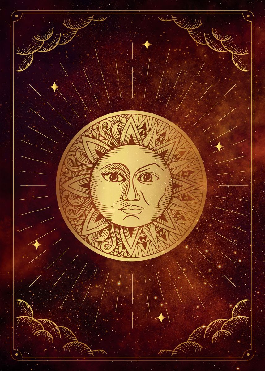 'Tarot the sun disc' Poster, picture, metal print, paint by Michael ...