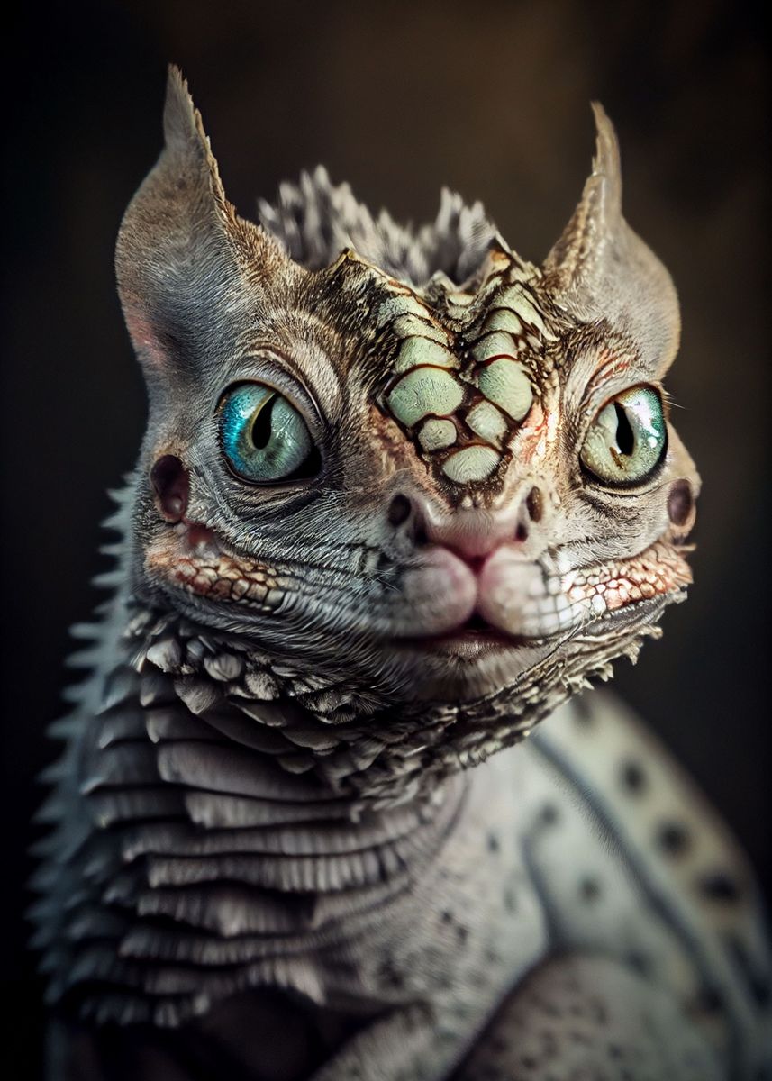 'Reptile Cat' Poster by IA Art Maker | Displate