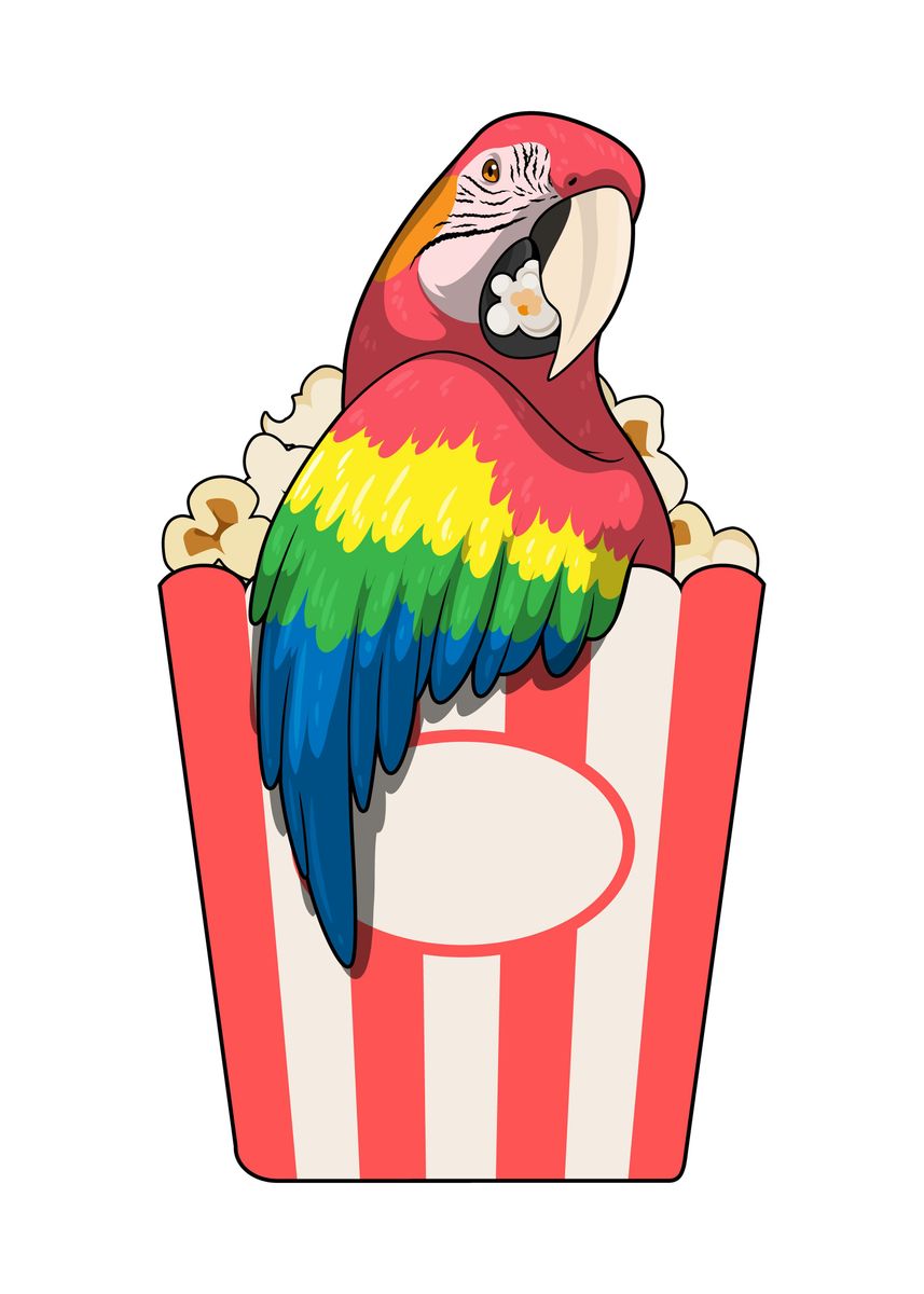 'Parrot Popcorn' Poster, picture, metal print, paint by Markus Schnabel ...