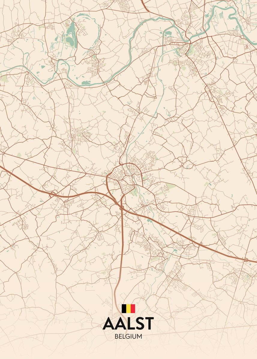 'Aalst BE' Poster, picture, metal print, paint by IMR Designs | Displate