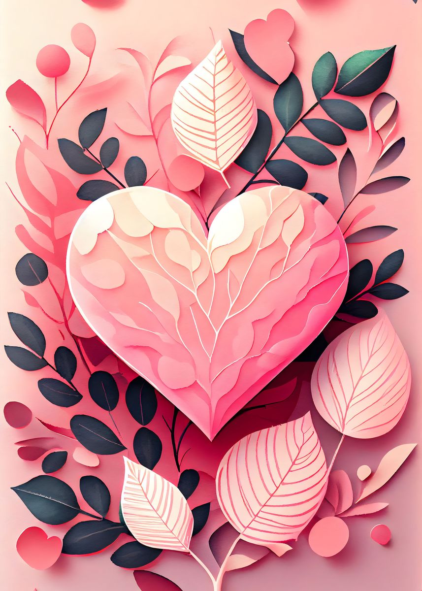 'A Delicate Papercut Heart' Poster, picture, metal print, paint by Ali ...