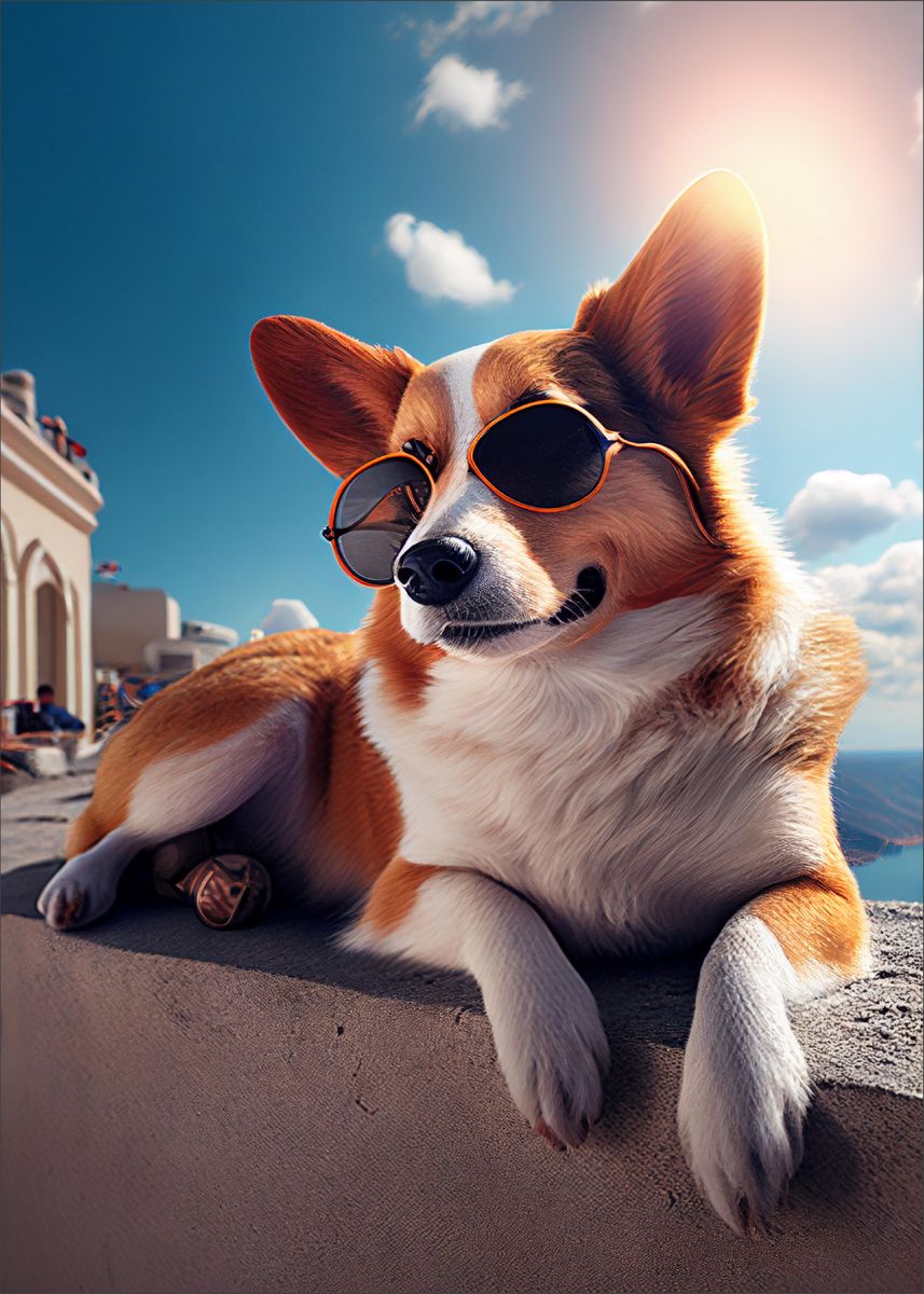 'Corgi' Poster, picture, metal print, paint by Media Editing | Displate