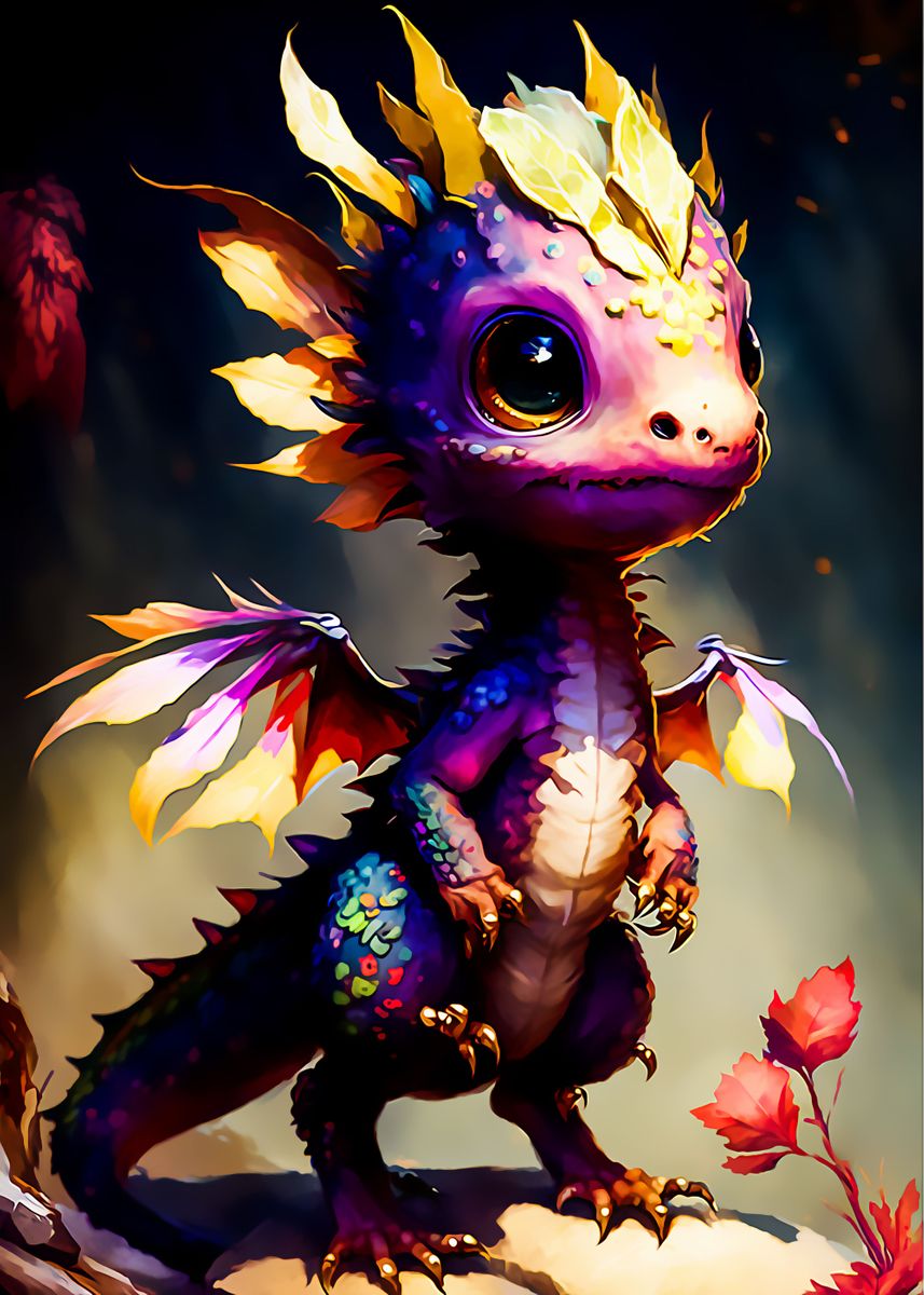 'Dragon' Poster, picture, metal print, paint by bds land | Displate