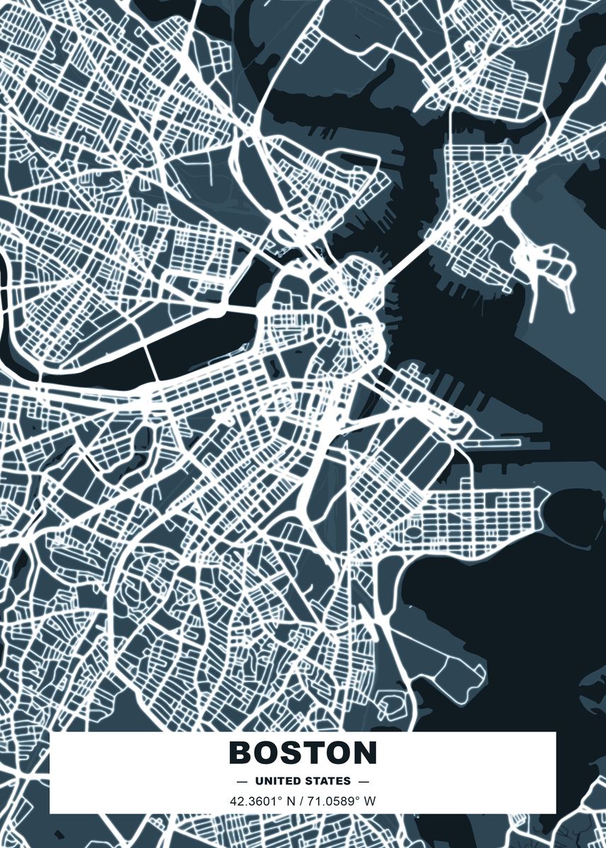 'Boston' Poster, picture, metal print, paint by Bo Kev | Displate