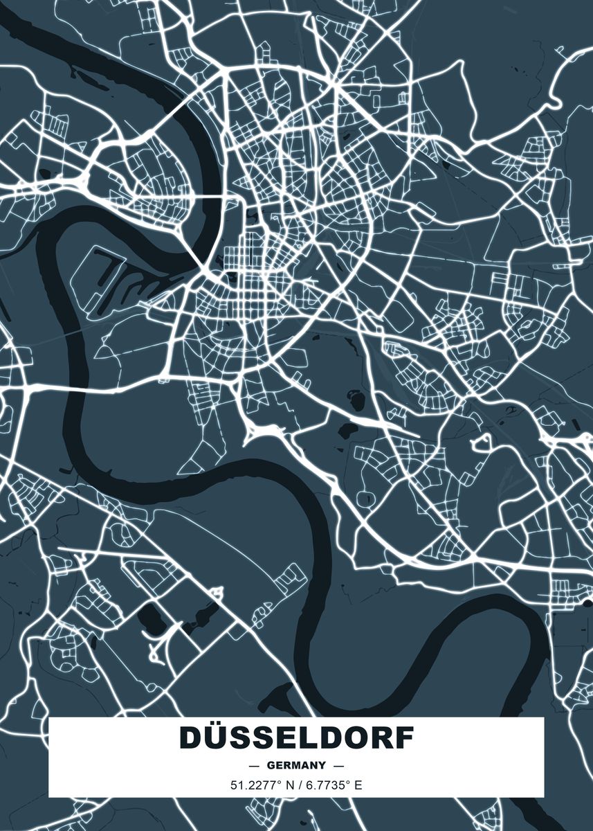 'Dusseldorf' Poster, picture, metal print, paint by Bo Kev | Displate