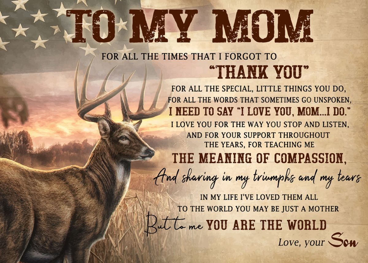 'To My Mom HUNTING' Poster by Loves Poster | Displate