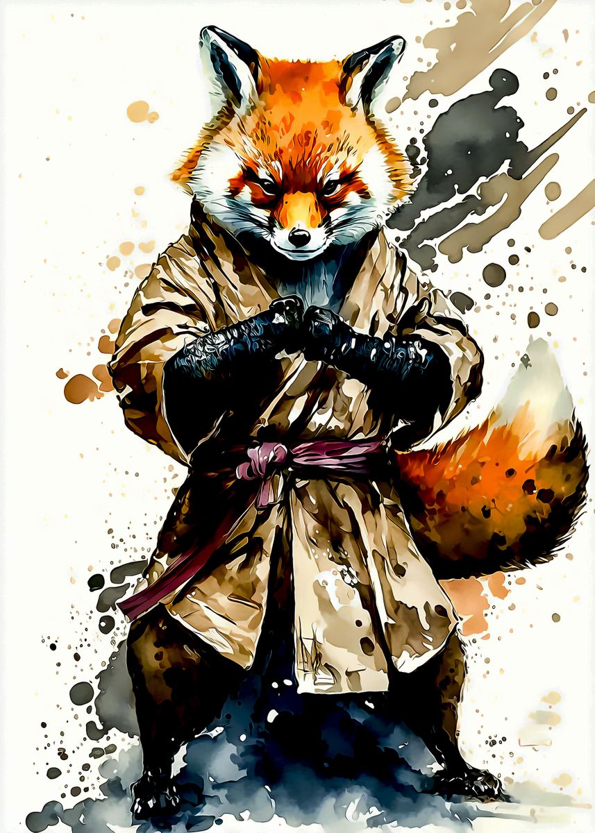 'Fox' Poster, picture, metal print, paint by LUONG HUY | Displate