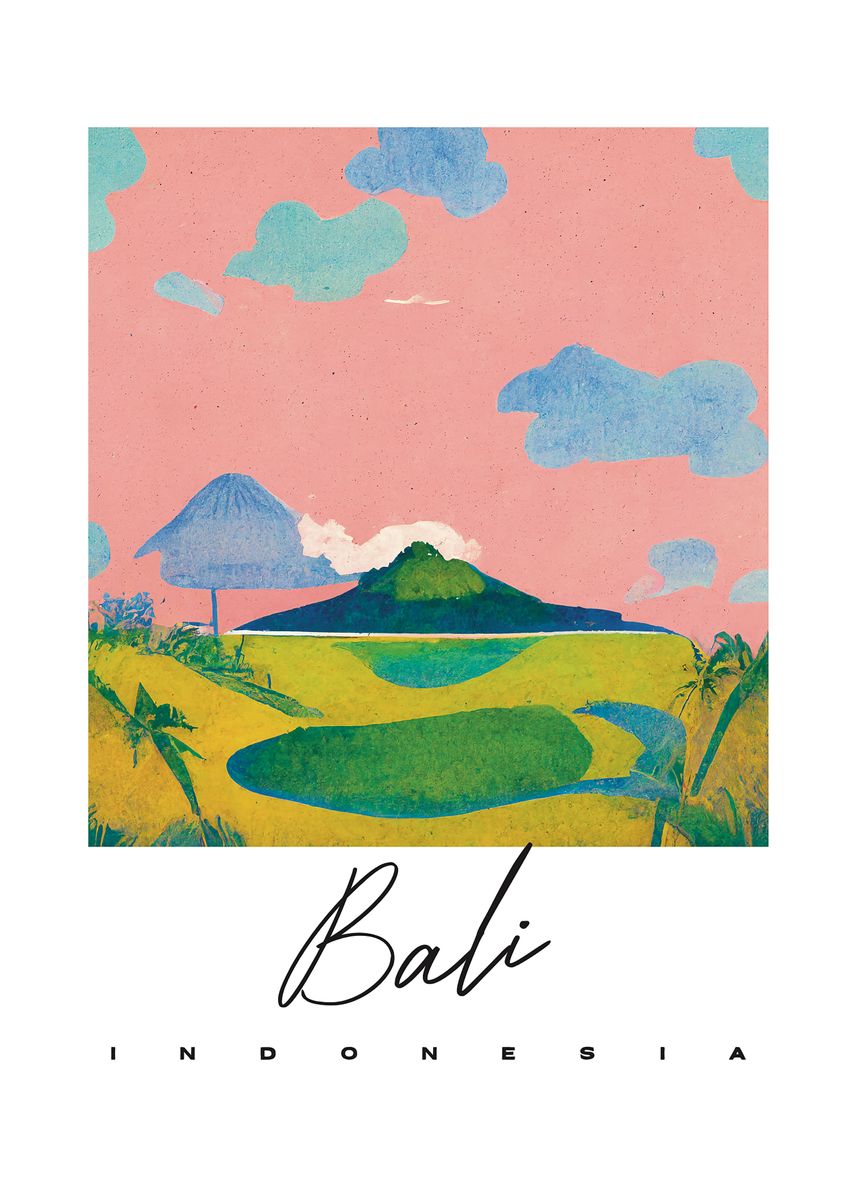'Bali A Retro Sunrise' Poster by SipCircle | Displate