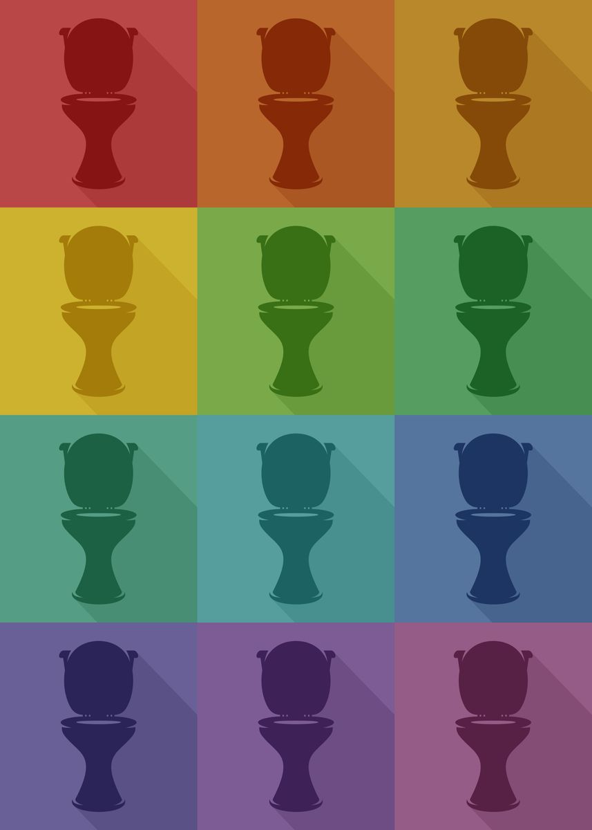 'Toilet Icons Pop Art' Poster by 84PixelDesign | Displate
