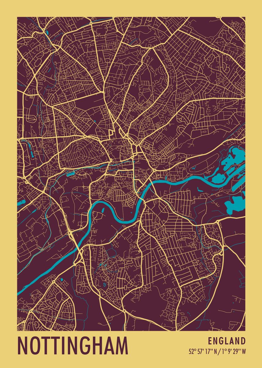 'Nottingham' Poster, picture, metal print, paint by Miracle Studio ...