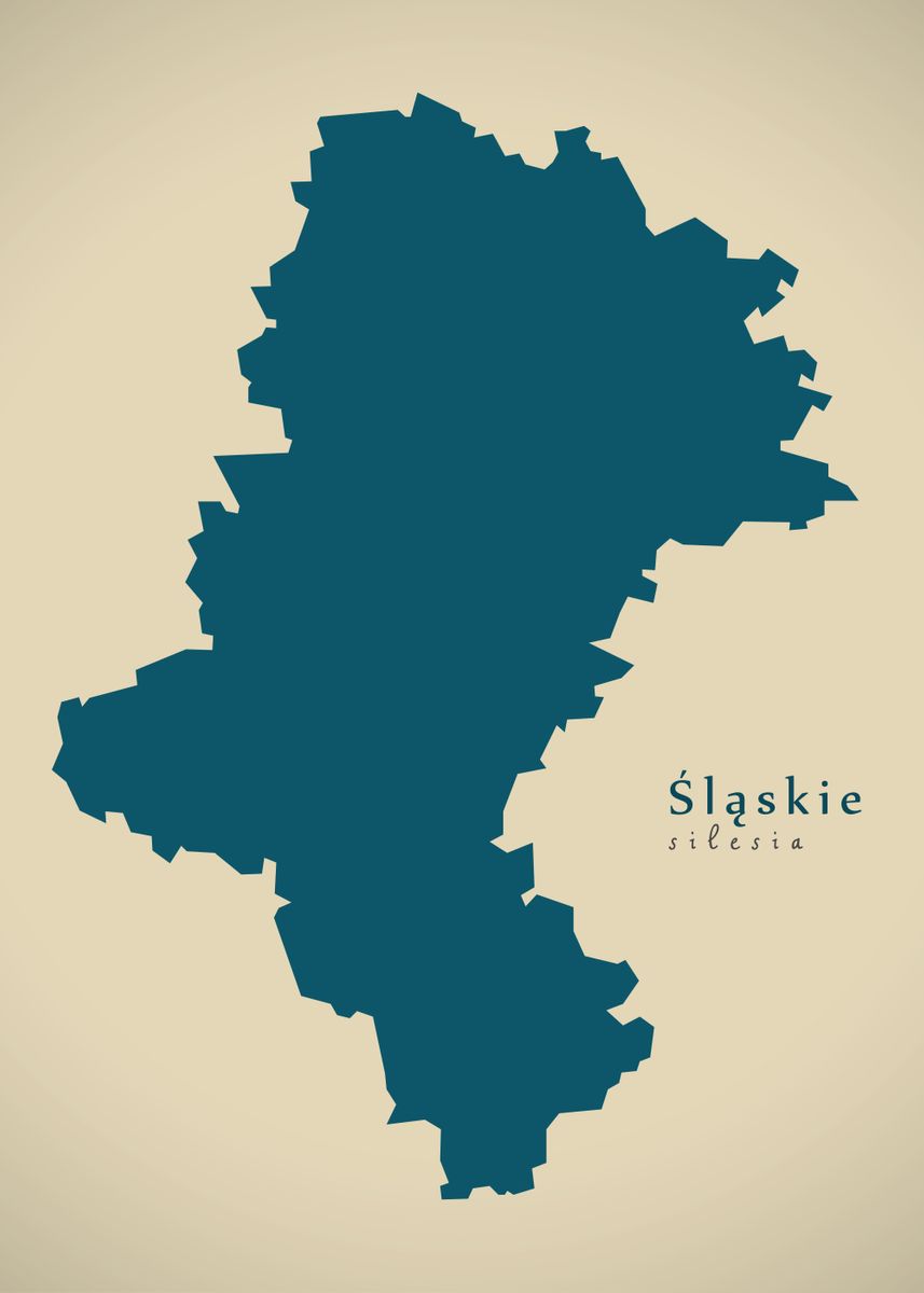 'Slaskie state map' Poster, picture, metal print, paint by Ingo Menhard ...