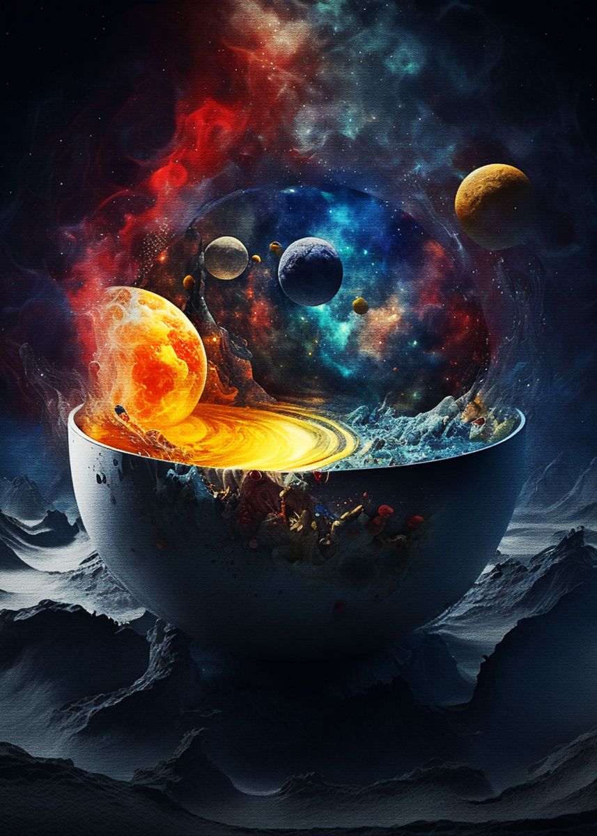 'Primordial universe soup' Poster, picture, metal print, paint by Muh ...