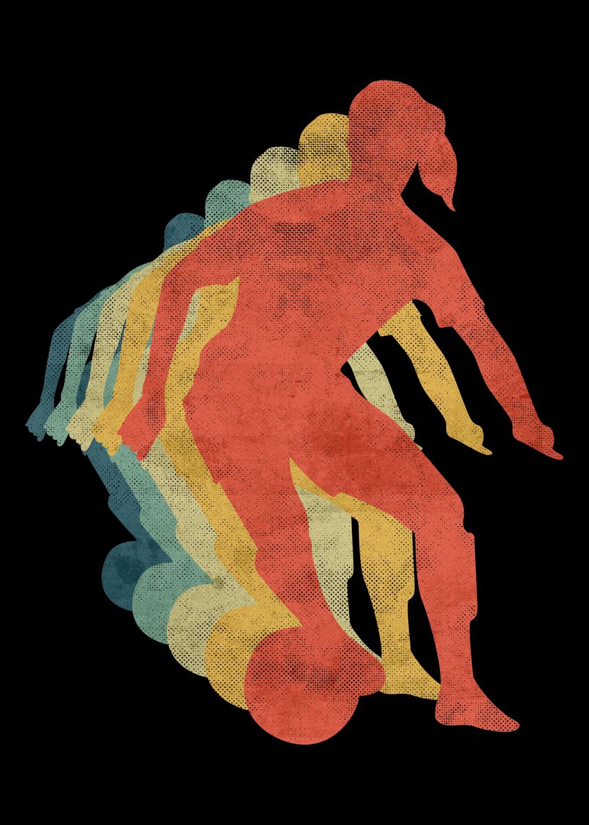 'Soccer Girl Player Dribble' Poster, picture, metal print, paint by El ...