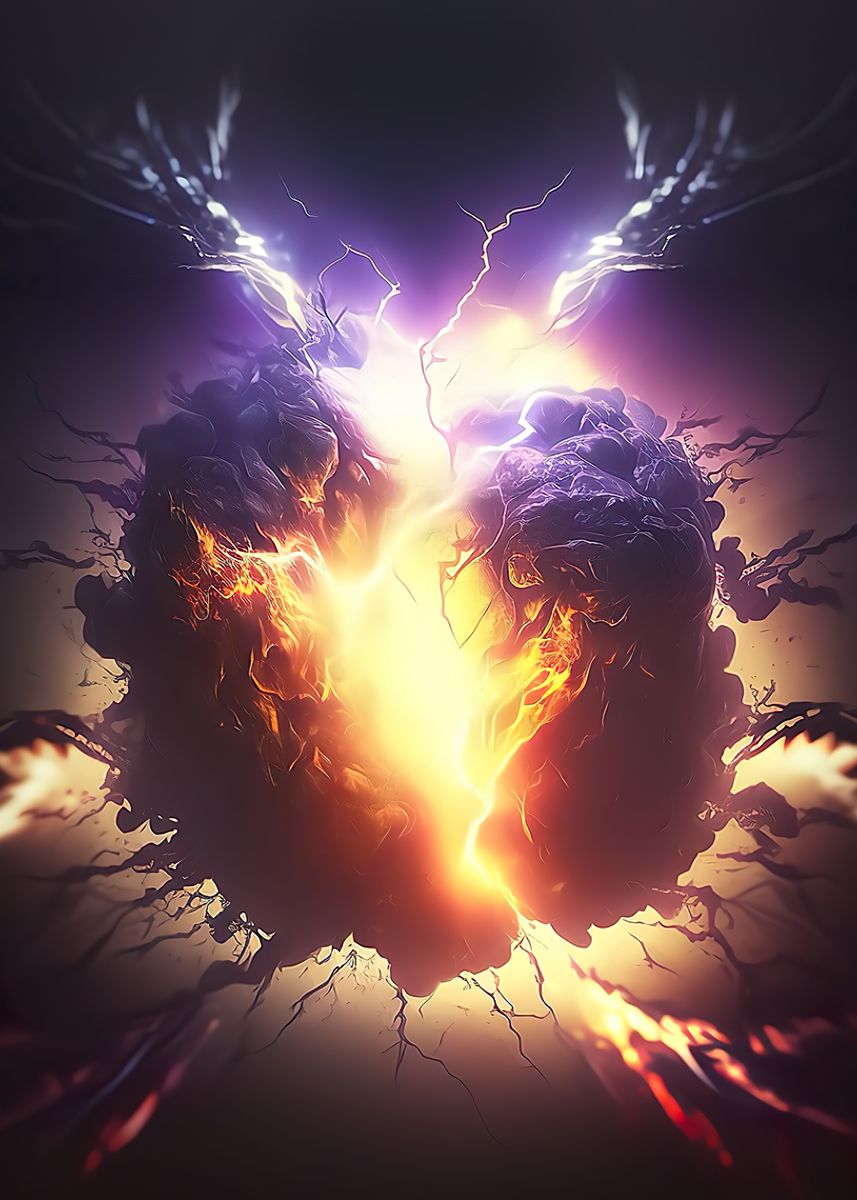 'Exploding planet' Poster, picture, metal print, paint by ...