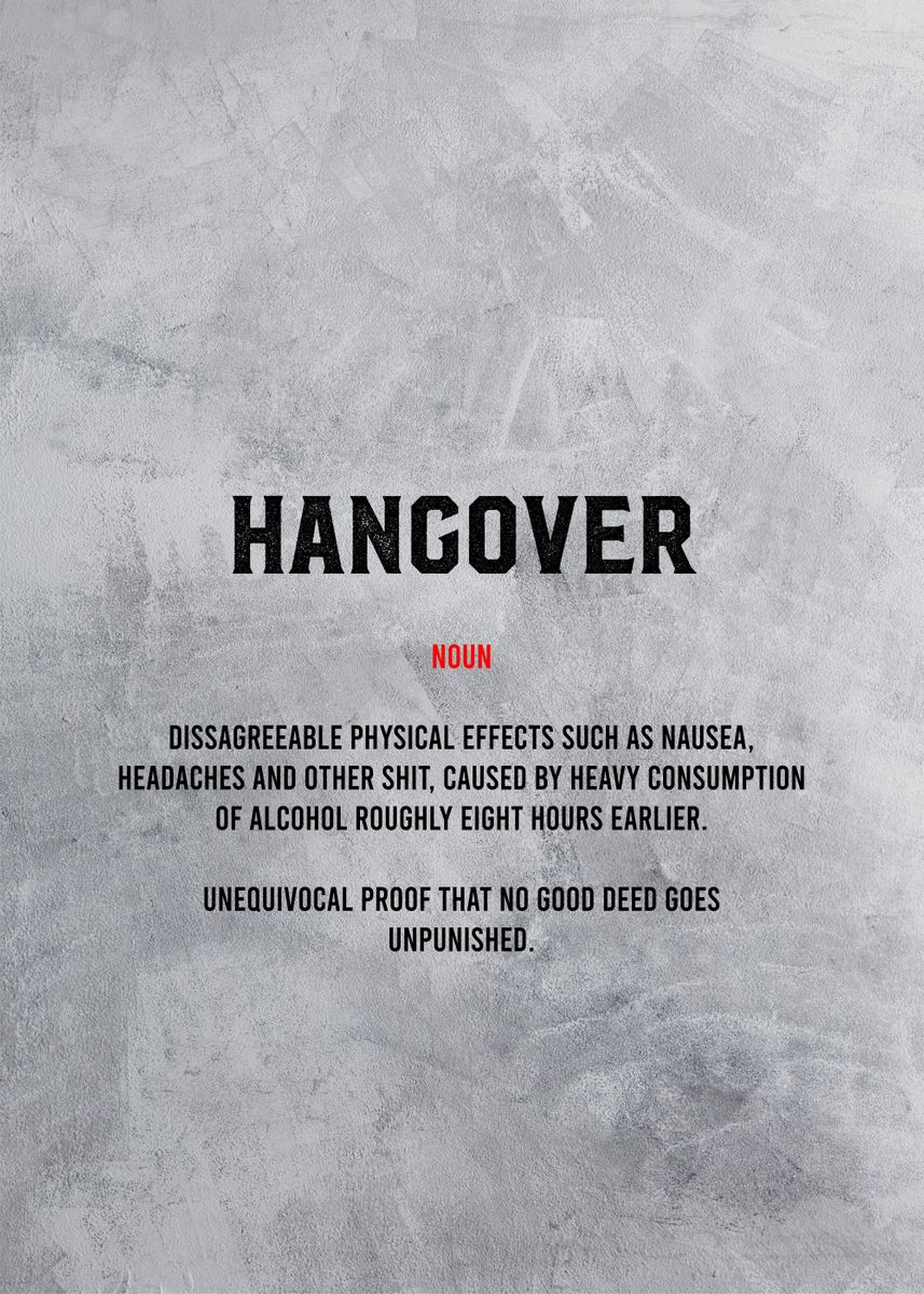 'hangover' Poster by Bestselling Displate | Displate