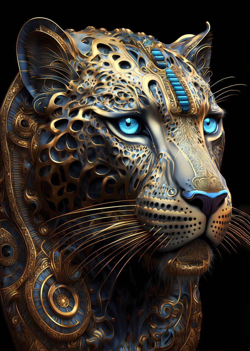 'Mystical Cosmic Leopard' Poster, picture, metal print, paint by Luong ...