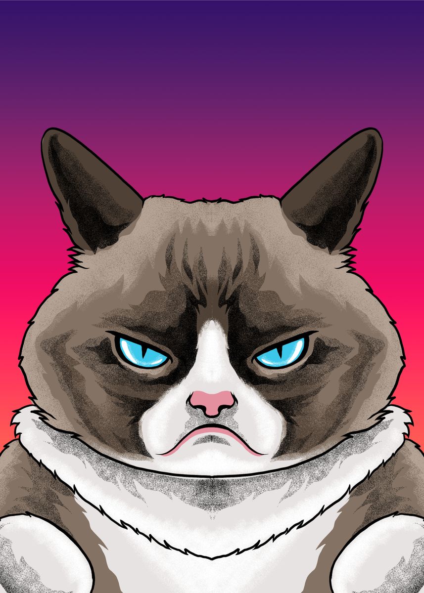 'Grumpy Cat' Poster, picture, metal print, paint by Mikhaila Poster ...