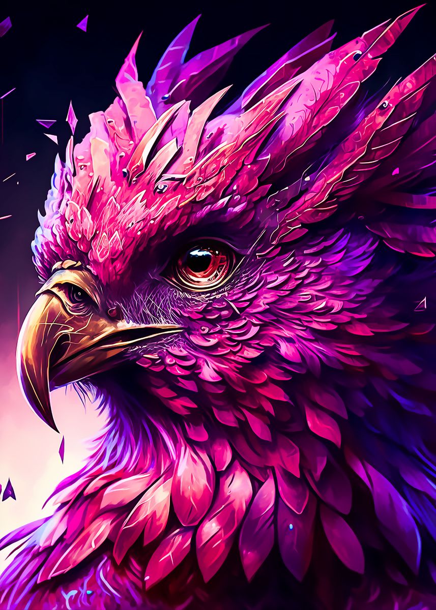 'Phoenix' Poster, picture, metal print, paint by Berry Hall | Displate