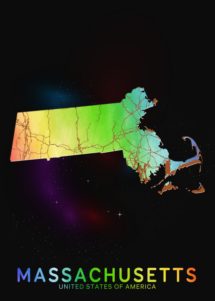 'Massachusetts USA' Poster, picture, metal print, paint by Terrance ...