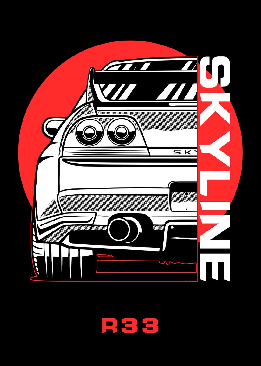 'Nissan Skyline R33' Poster by Faissal Thomas | Displate