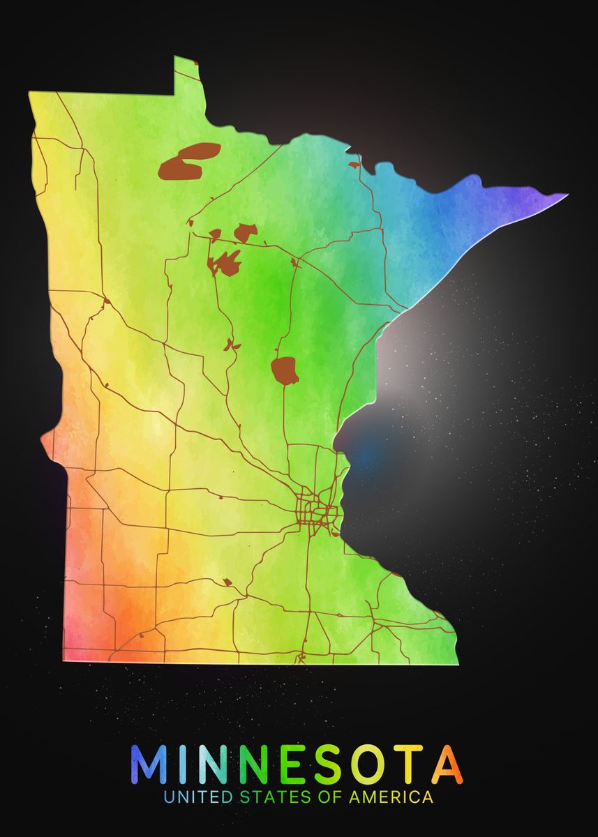 'Minnesota USA' Poster, picture, metal print, paint by Terrance Seay ...