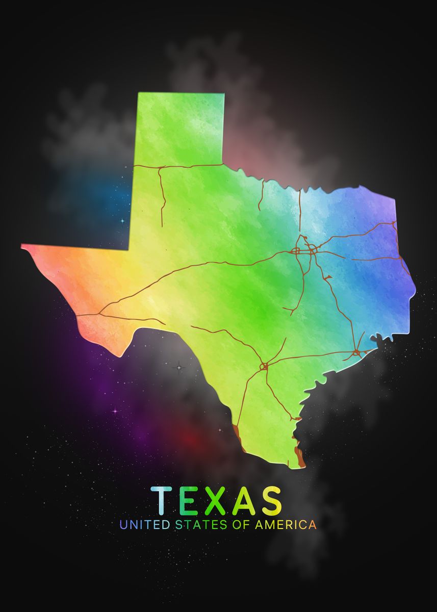 'Texas USA' Poster, picture, metal print, paint by Terrance Seay | Displate