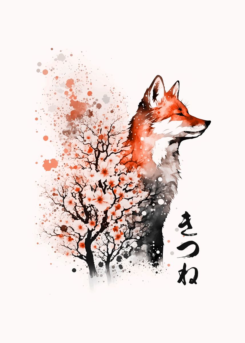 'Fox' Poster, picture, metal print, paint by Faissal Thomas | Displate