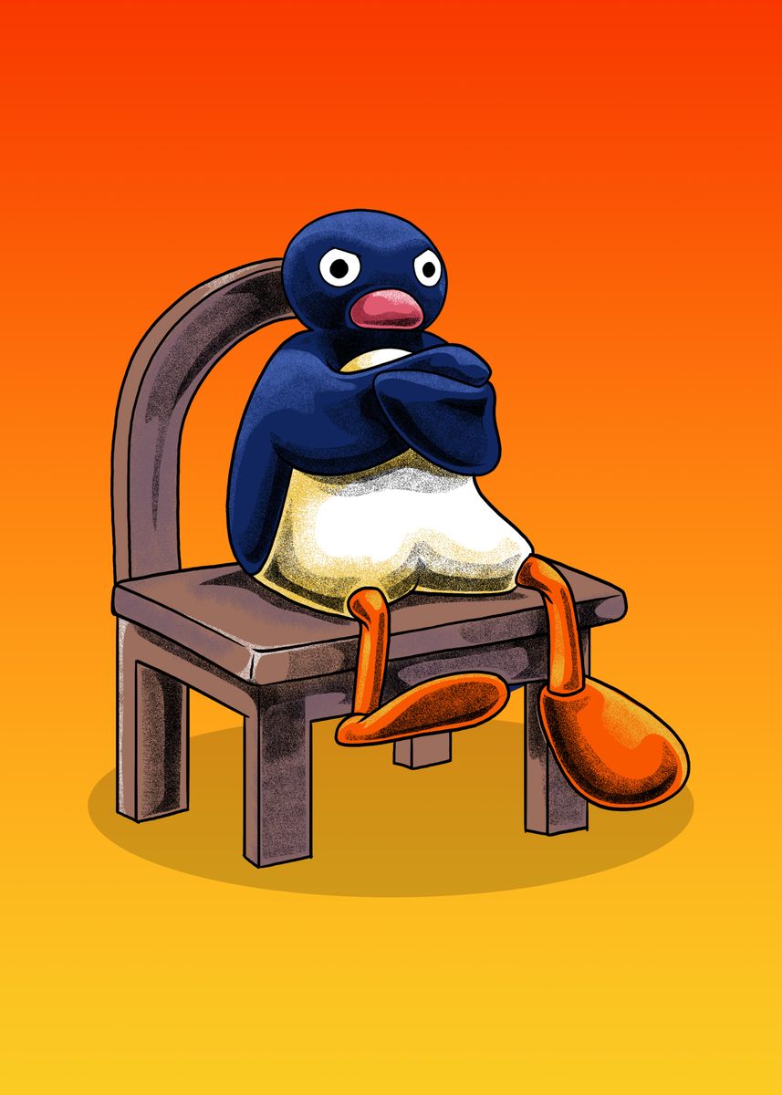 'Angry Pinguin' Poster, picture, metal print, paint by Mikhaila Poster ...