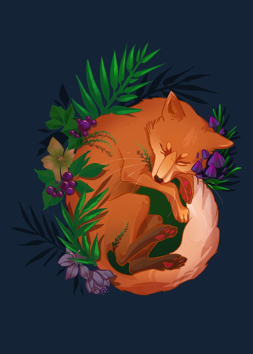 'Fox print' Poster, picture, metal print, paint by Lachezar Vladimirov ...