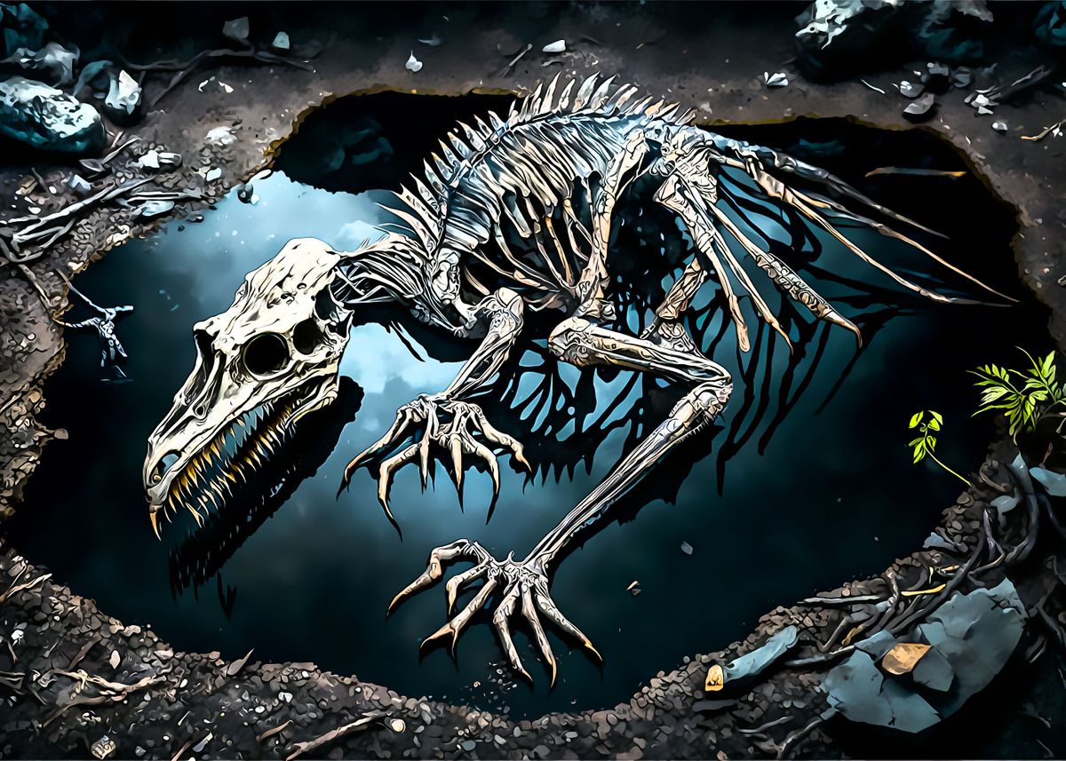 'Dinosaur Bone' Poster by Hall Falcon | Displate