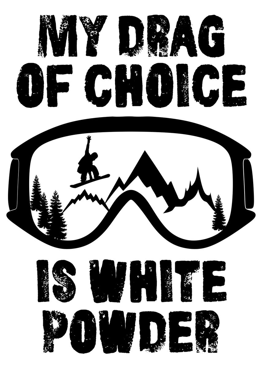 'White Powder Snowboarder' Poster, picture, metal print, paint by ...