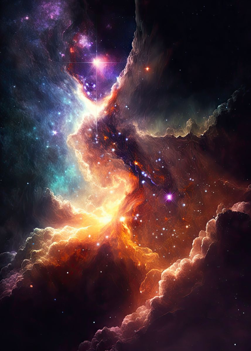 'Colorful Space 04' Poster, picture, metal print, paint by KyzArt ...