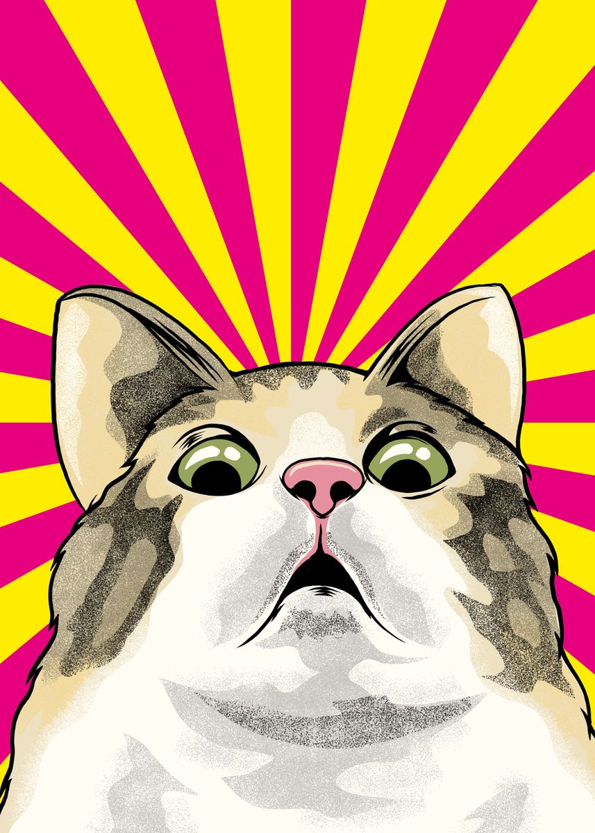 'Cat Meme' Poster, picture, metal print, paint by Adam Project | Displate