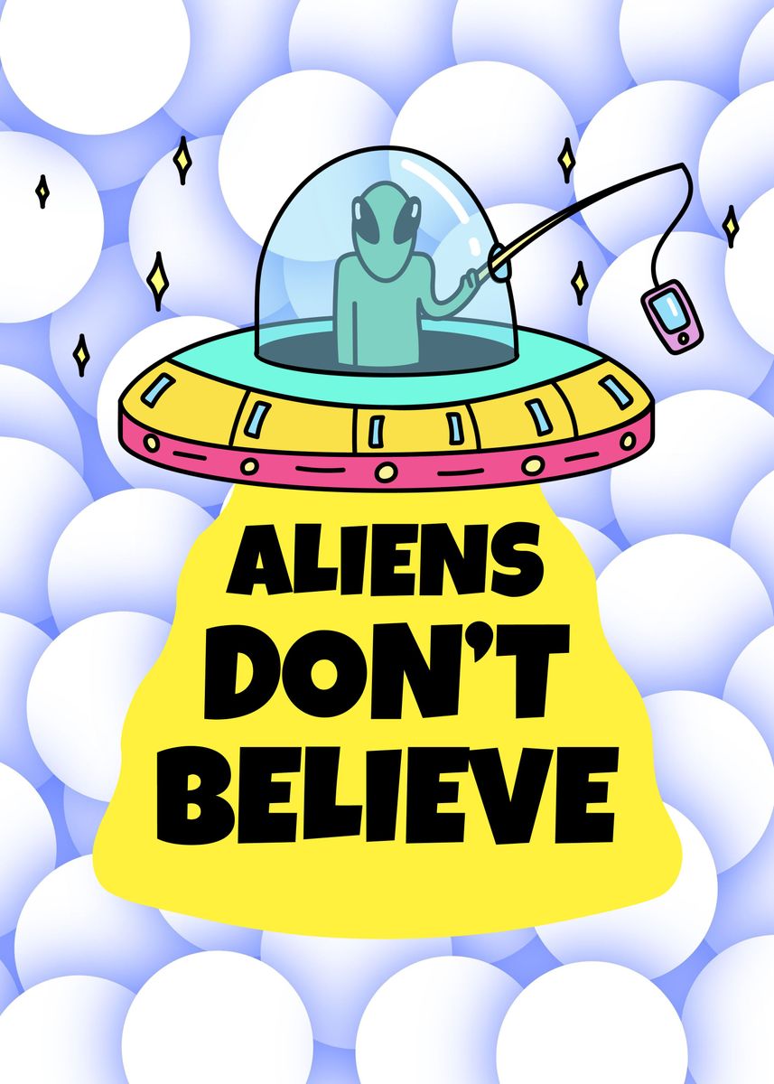 'Funny Alien UFO' Poster, picture, metal print, paint by NIZAM KHAN ...