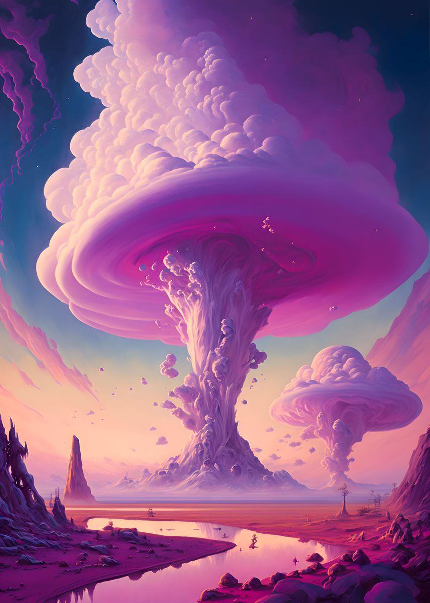 'Space Landscape' Poster, picture, metal print, paint by Virtual ...