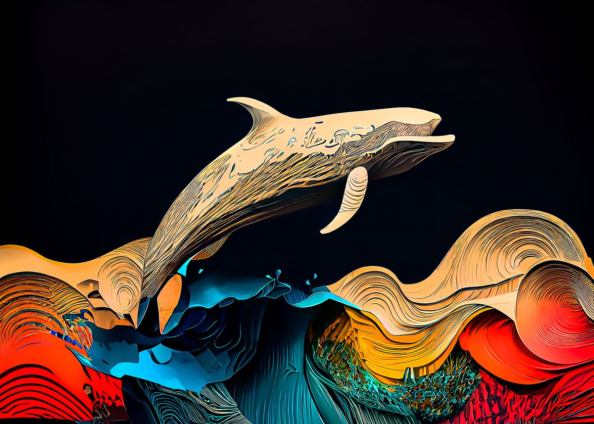 'Abstract Whale' Poster by Hall Falcon | Displate