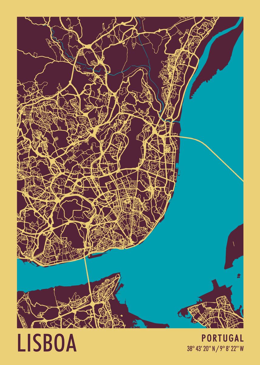 'Lisboa' Poster, picture, metal print, paint by Miracle Studio | Displate