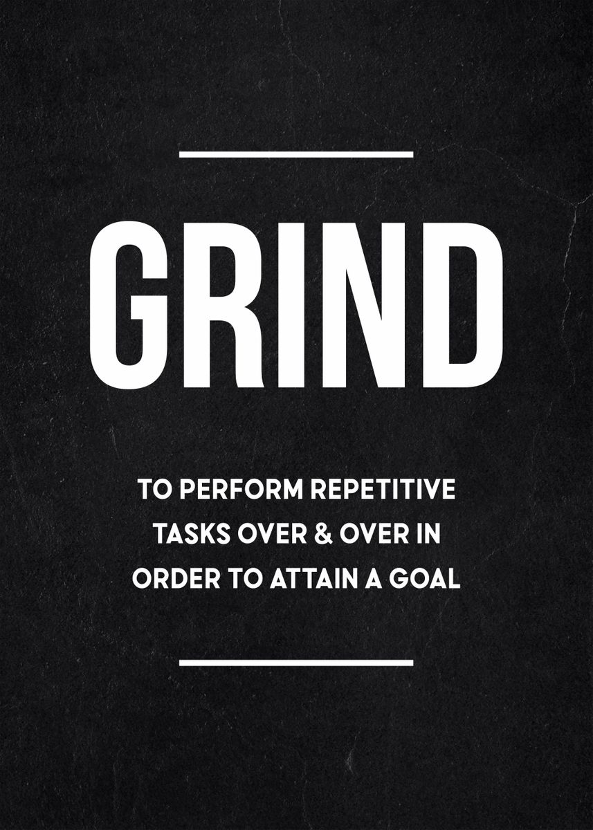 'grind definition' Poster by Motivational Anime | Displate