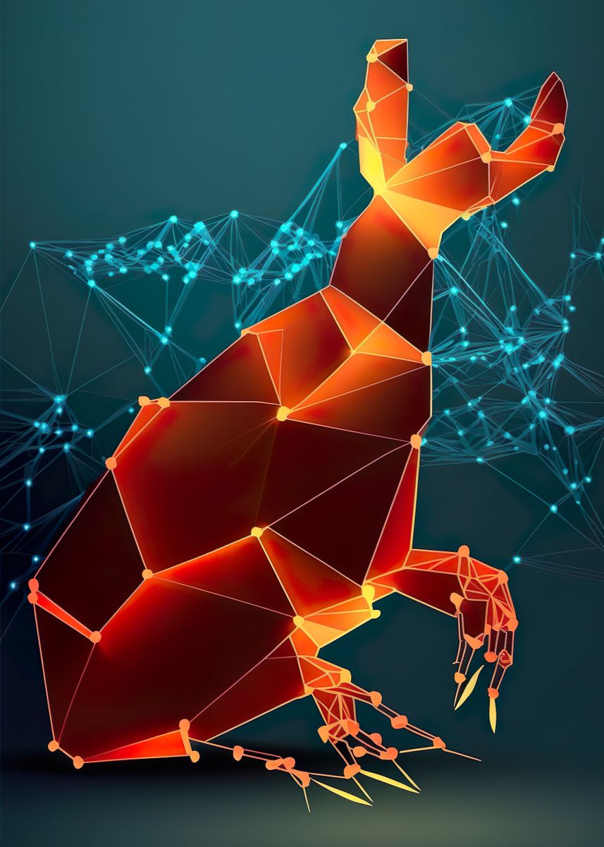 'Low Poly Lobster Poster' Poster, picture, metal print, paint by Mark ...