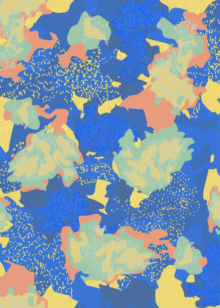 'Summer Moss Camo Pattern' Poster, picture, metal print, paint by ...