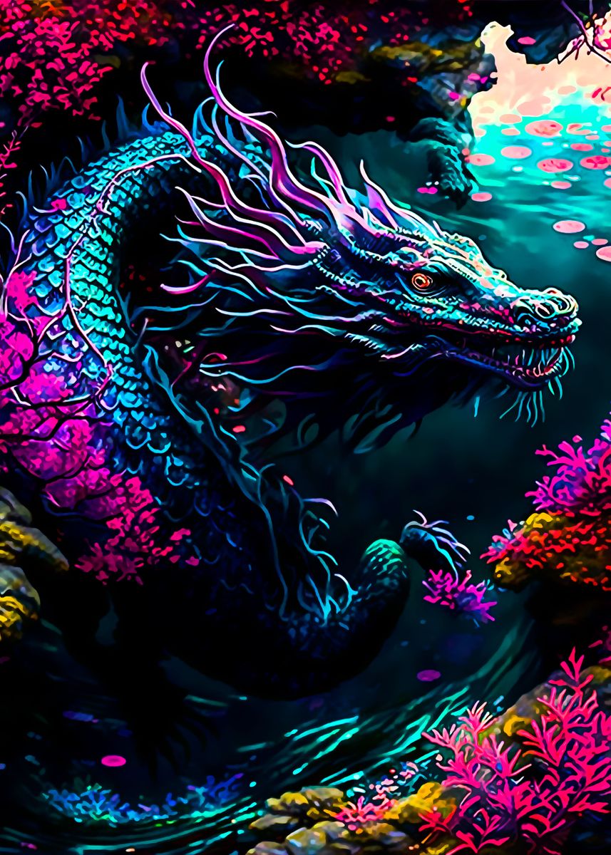 'Dragon' Poster, picture, metal print, paint by Berry Hall | Displate