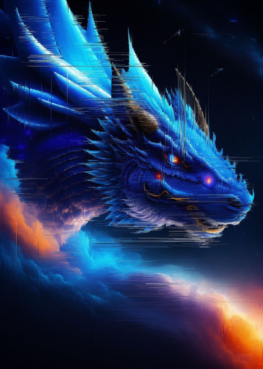 'Glitch Dragon 2' Poster, picture, metal print, paint by 1x Merch ...