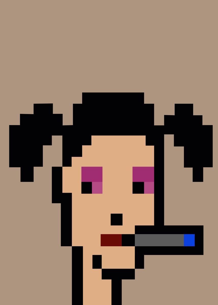 'cryptopunk' Poster, picture, metal print, paint by Selja Cute | Displate