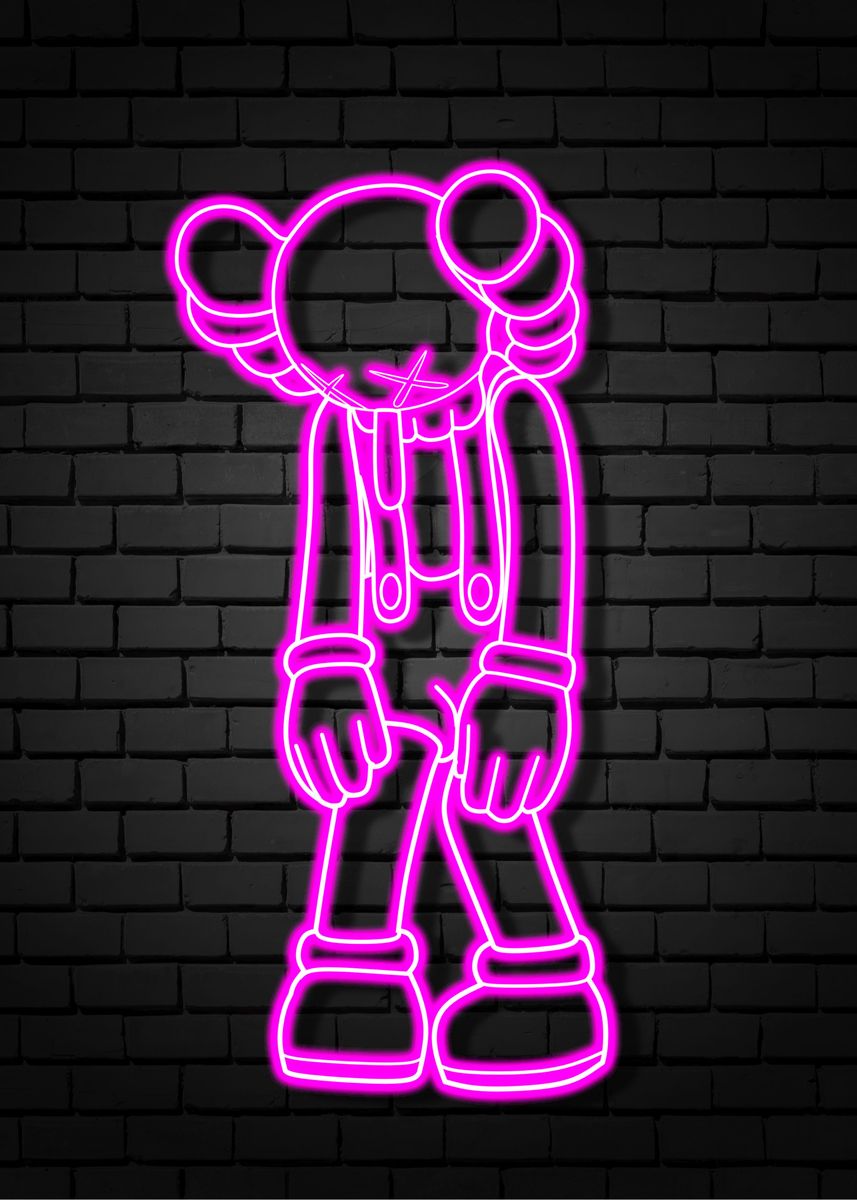 'Neon Kaws posters' Poster, picture, metal print, paint by Boon Edgar ...