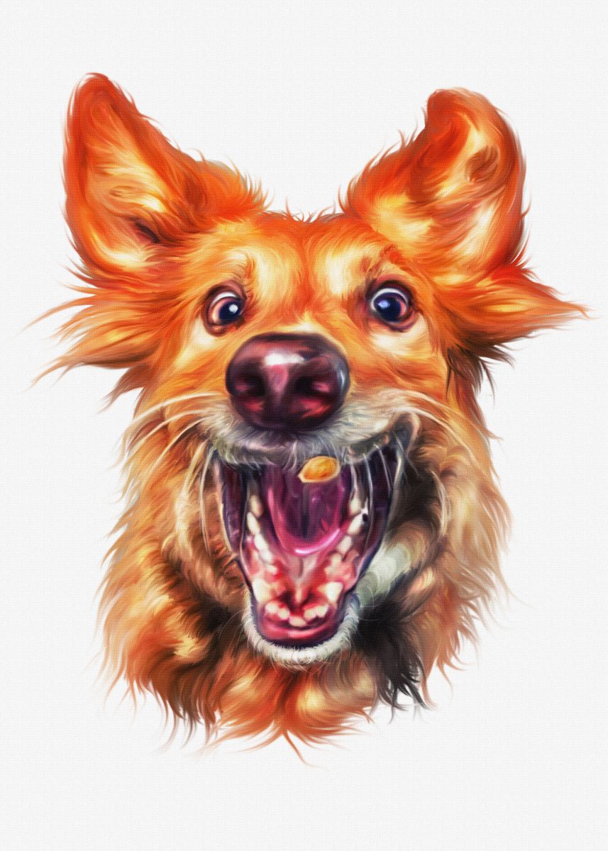 'Weird Golden Retriever' Poster, picture, metal print, paint by Gowtham ...